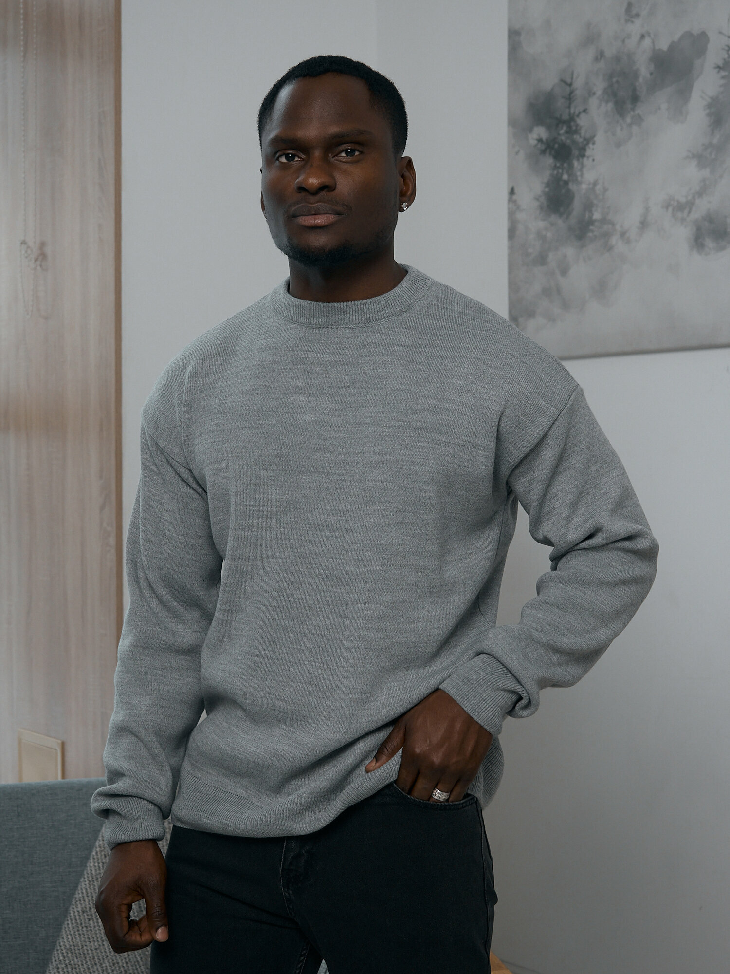 Свитер вязаный шерстяной