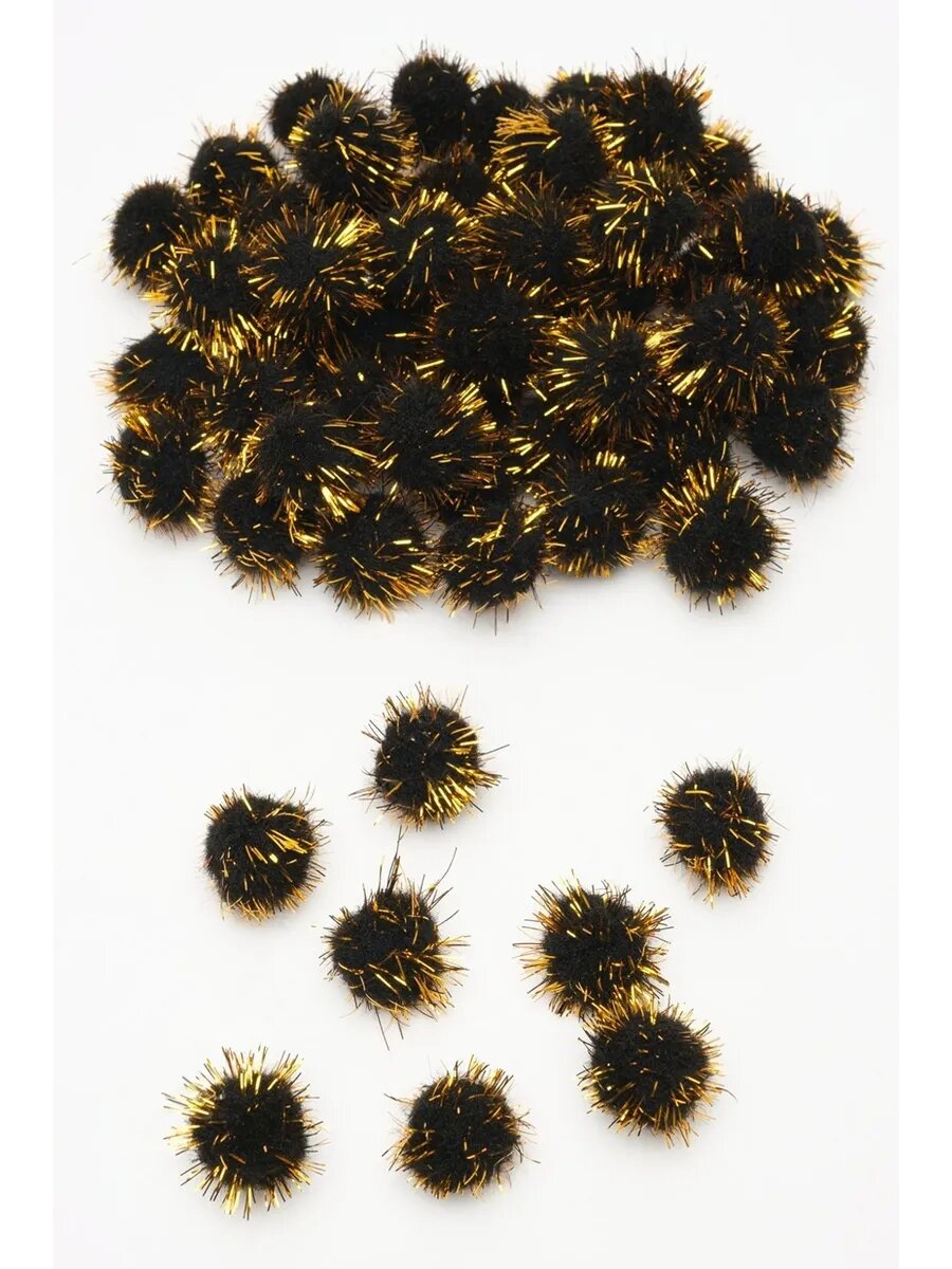 Помпоны с люрексом 20 мм (50 шт)