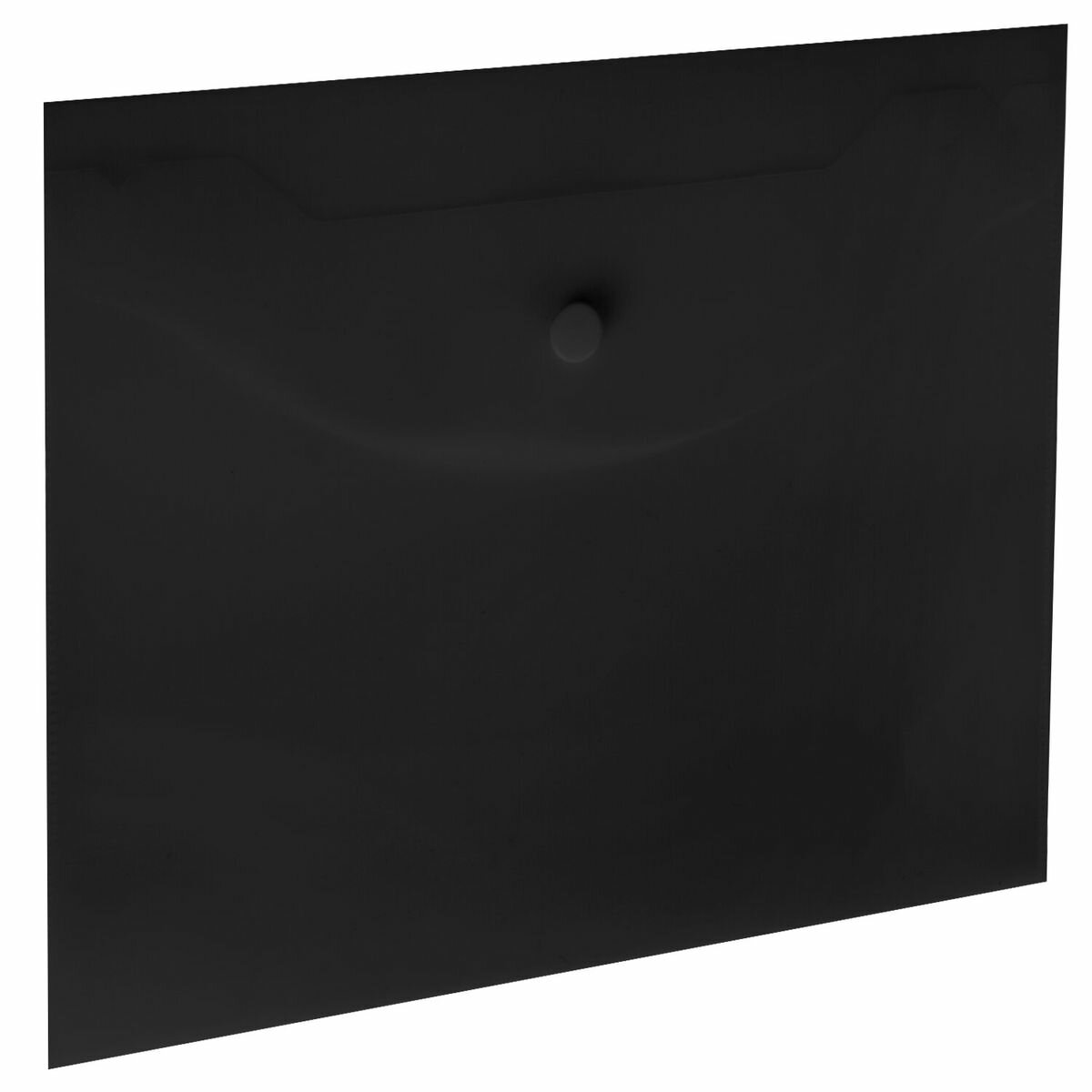 Папка-конверт на кнопке Brauberg Universal (А5, 150мкм, пластик) прозрачная черная (273067)