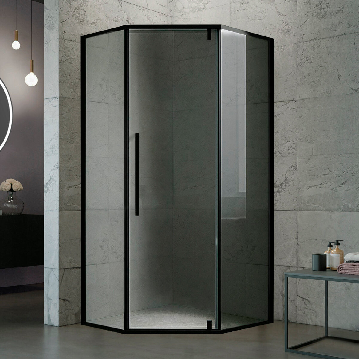 Душевой уголок Royal Bath Fato 100х100 RB100TR-T-BL FATO