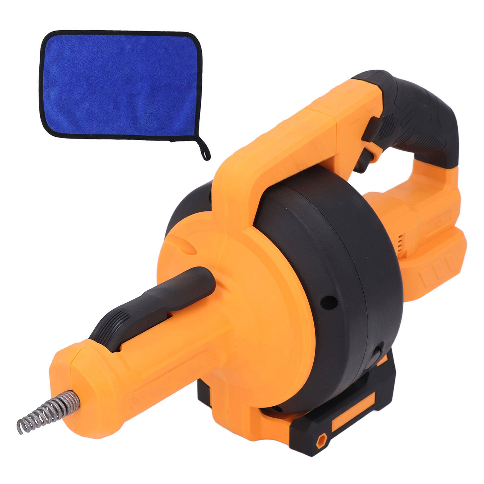 Cordless Electric Drain Auger Auto Feed Plumbing Snake Tool Power Hair Removal for Sewer Bathroom 3/4in-2in Pipe Yellow