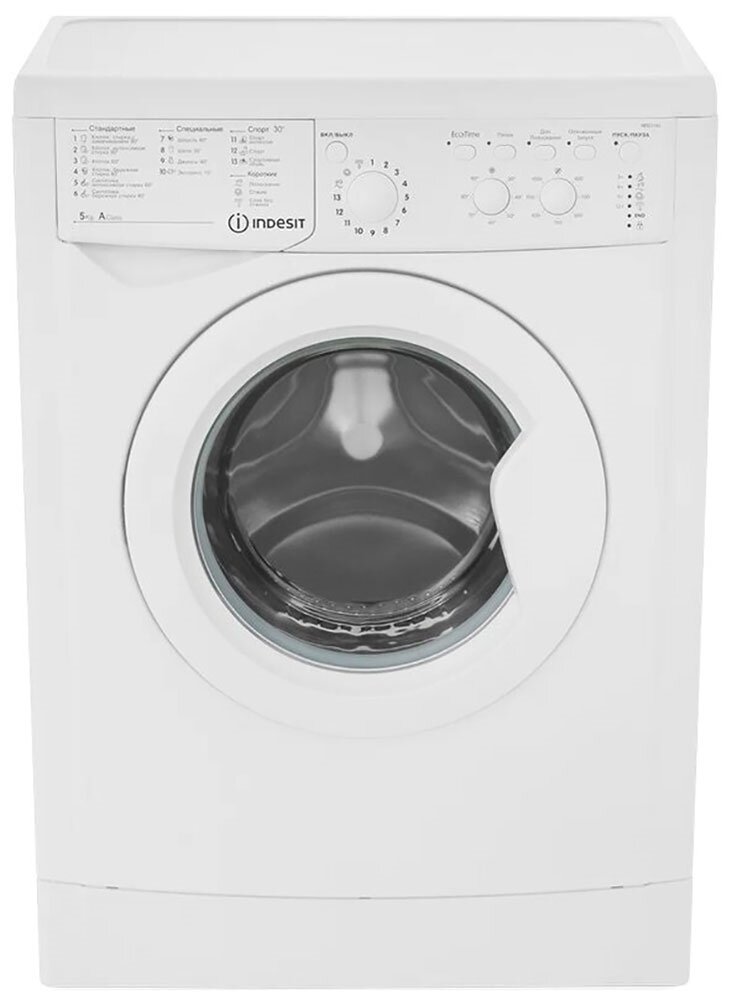 Стиральная машина Indesit IWSC 5105, узкая, 5 кг, 1000 об/мин, белая. Надежная и компактная помощница для вашего дома