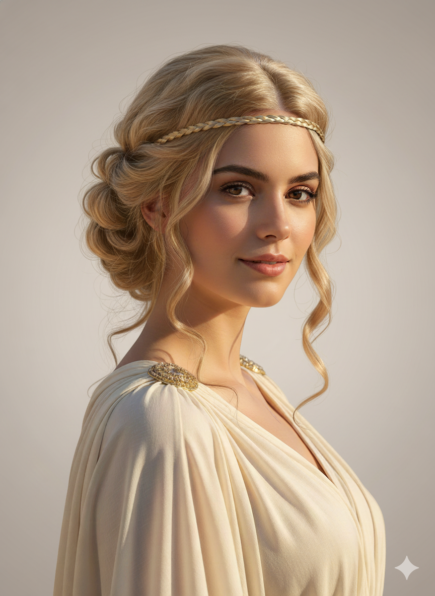 Ободок для волос на резинке для греческой прически золотистый