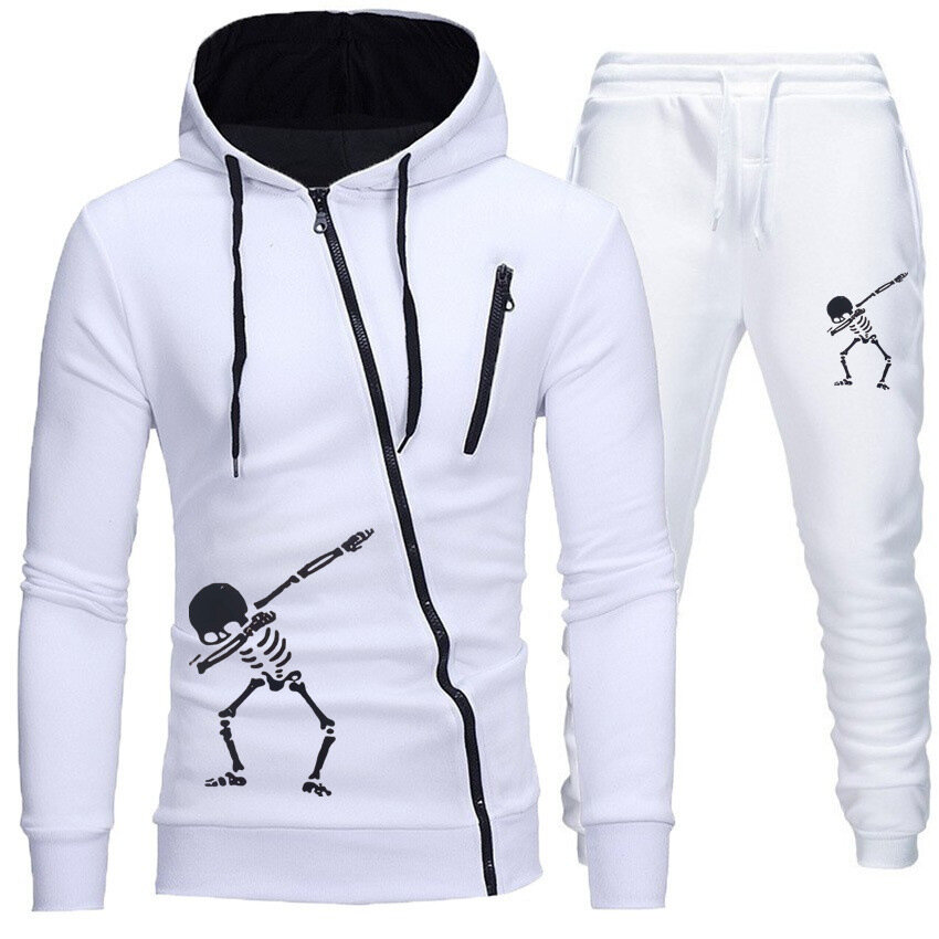 Мужская толстовка с капюшоном и длинным рукавом на молнии, модный повседневный спортивный костюм на весну и осень