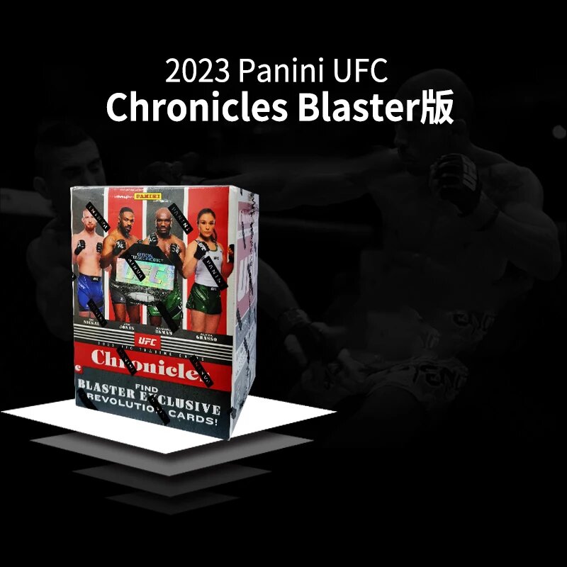 Коллекционные карточки Panini Chronicles UFC 2022 года. Бластерная коробка включает 5 карточек в упаковке и 6 упаковок в коробке.