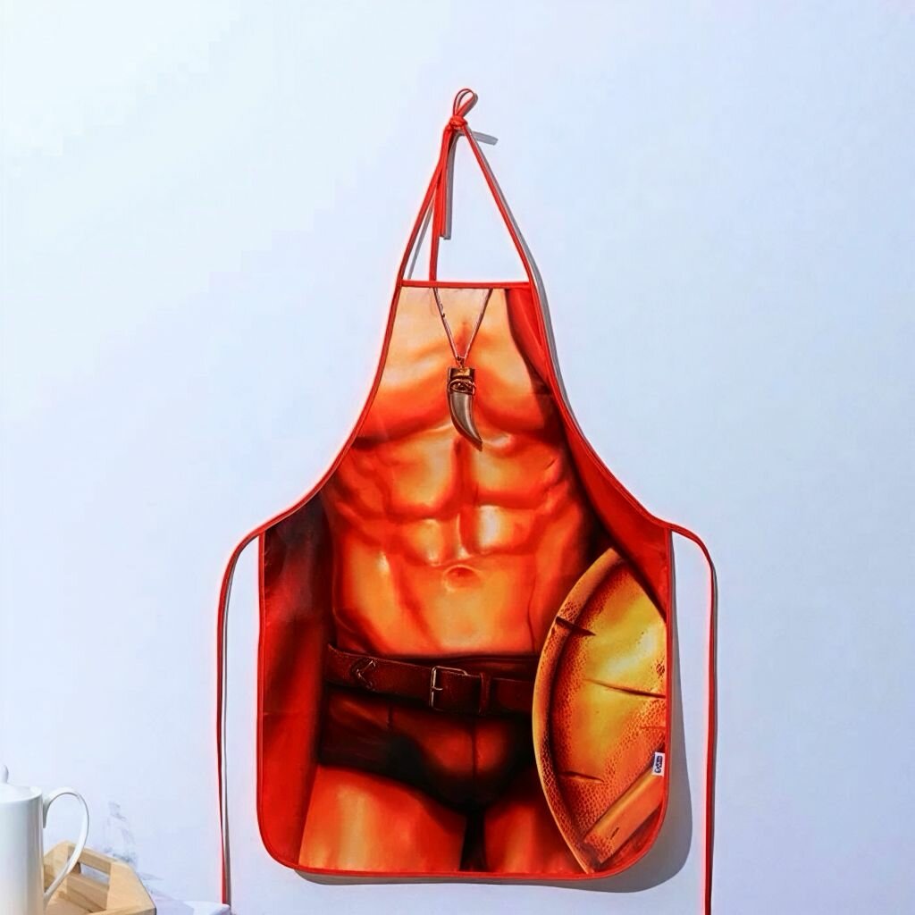 Стильный Фартук кухонный "Спартанец" (мужской фартук с приколом)