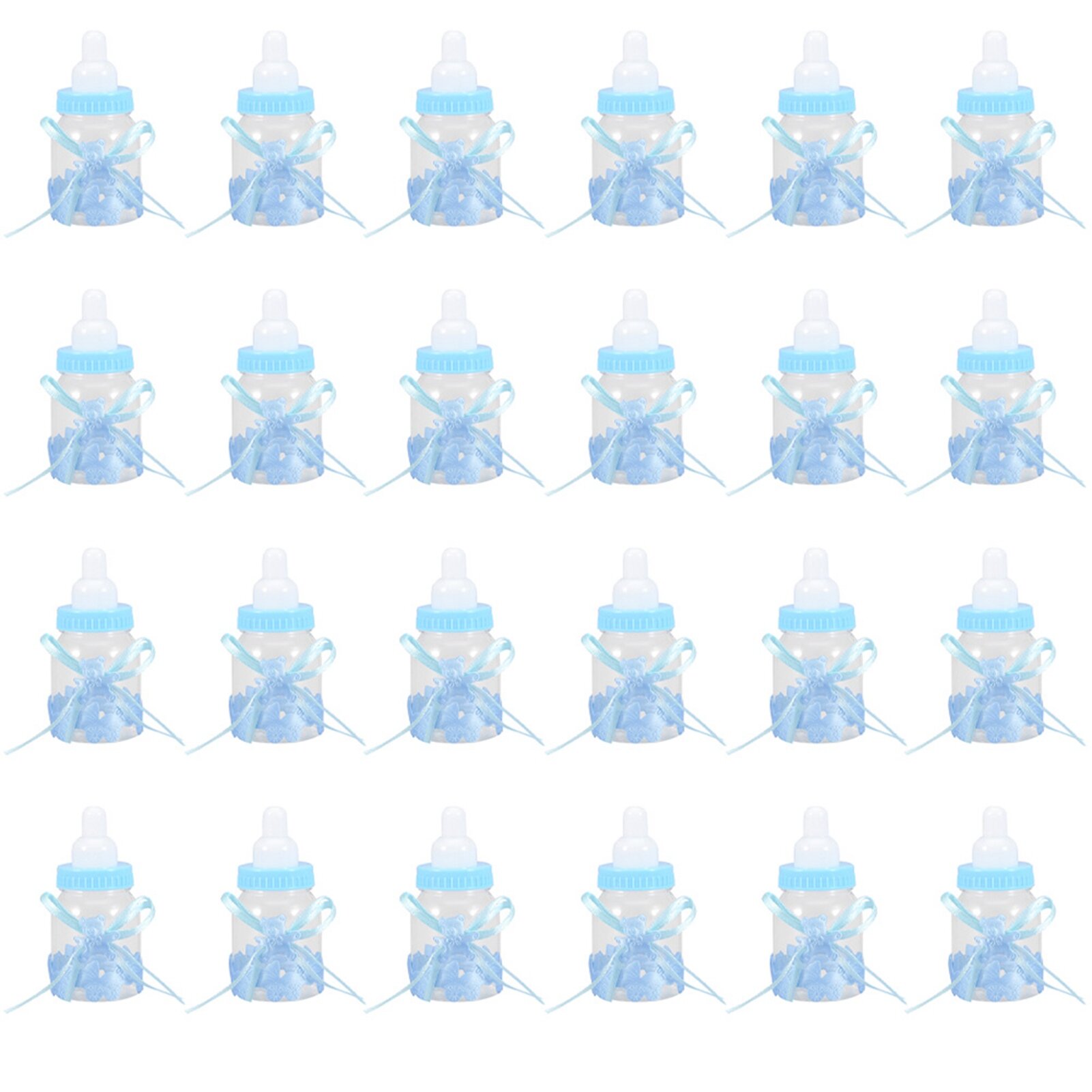 24pcs Fillable Bottles Sweet Candy Box Gift для декораций для детского душа (синий цвет)