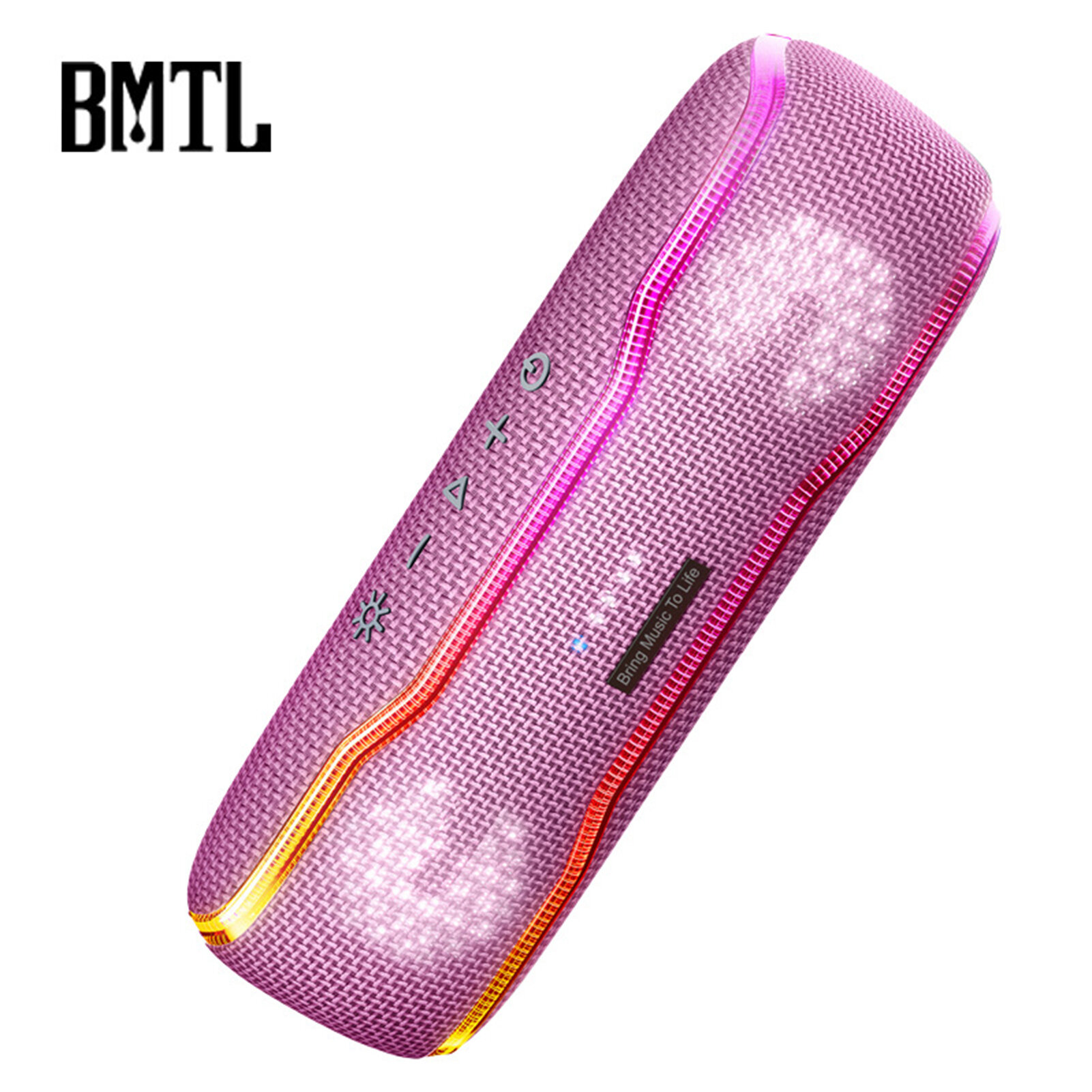 BMTL Портативный беспроводной колонка BT5.3 Водонепроницаемая IPX7 RGB световой эффект TWS серия стерео сцена HiFi звук мощный басс AUX BT TF карта подключение длительное время работы 30W Портативная для вечеринок, цвет: Синий/Розовый, количество: 2,
