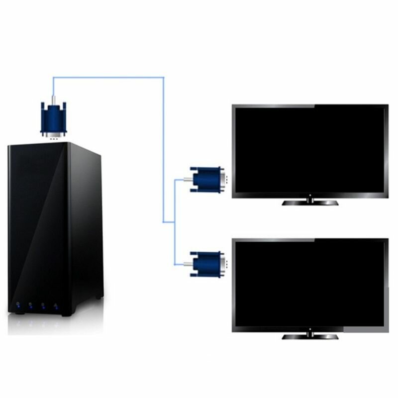 Компьютерный кабель vga "один в двух", видеокабель