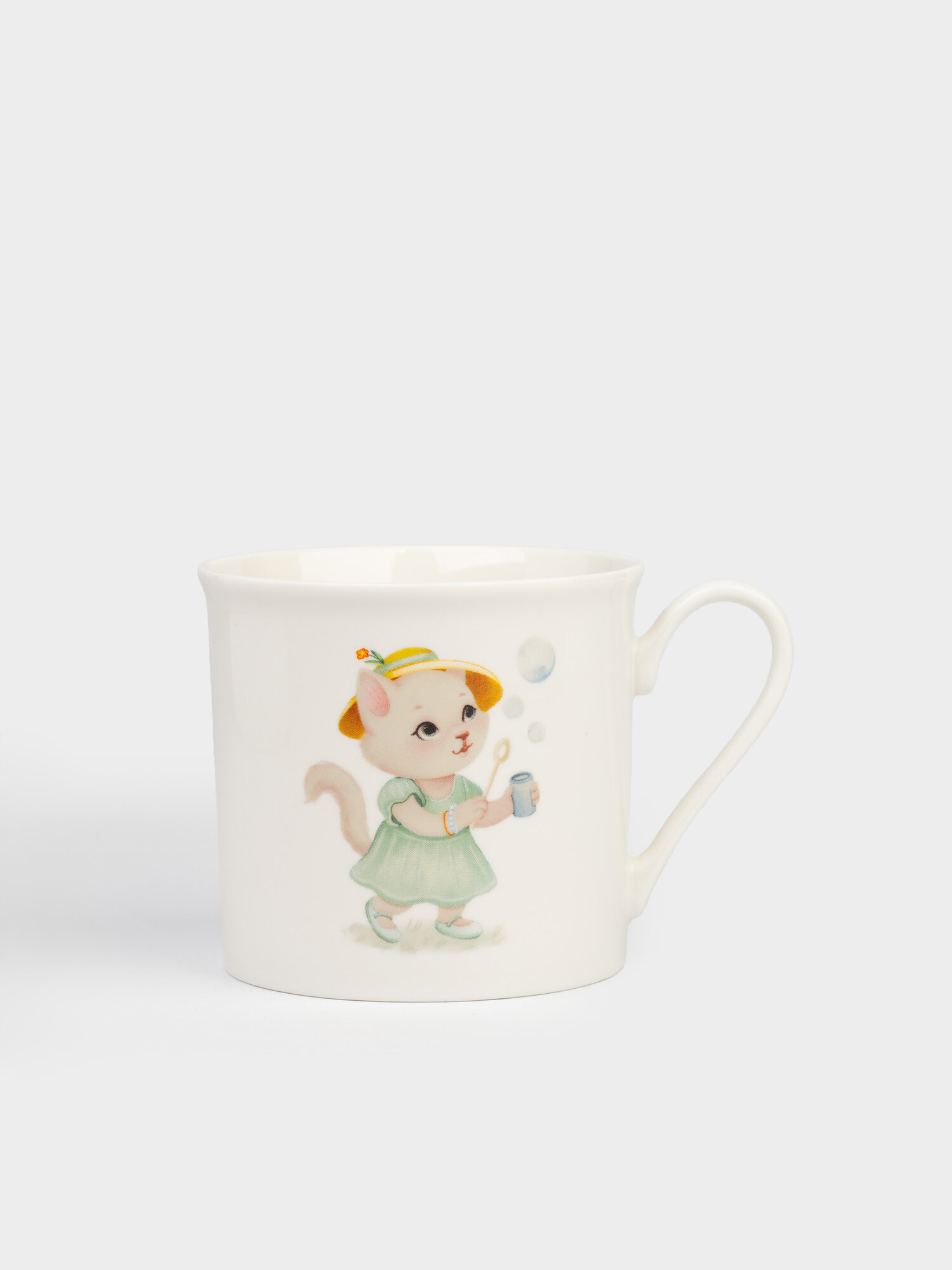 Кружка, детская, 250 мл, фарфор N, белая, Кошка в шляпе, Ideas life