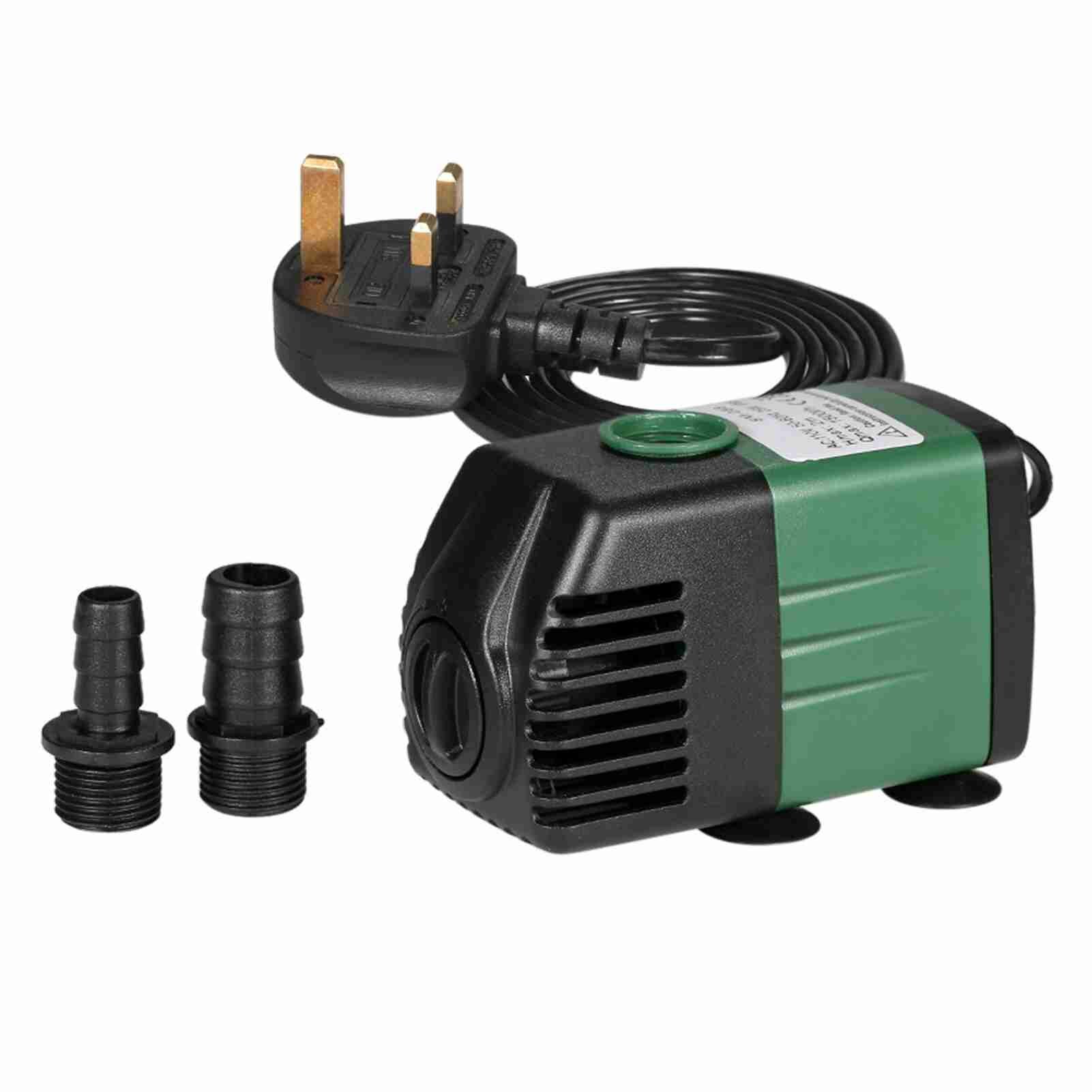 Погружной водяной насос производительностью 1500 л/ч, мощностью 25 Вт, для аквариумов, настольных фонтанов, прудов, садов и гидропонных систем, с 2 насадками, напряжение питания AC220-240V.