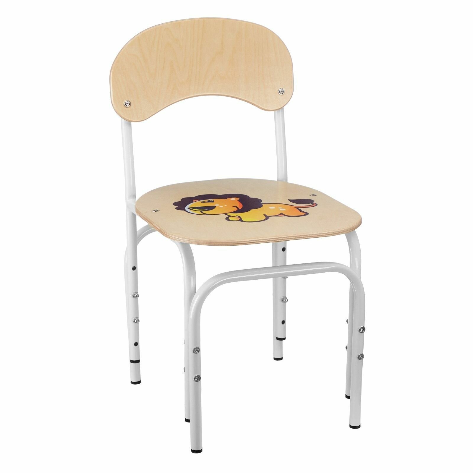 Стул детский регулируемый Яшка гр.1-3 с рисунком, кремовый белый