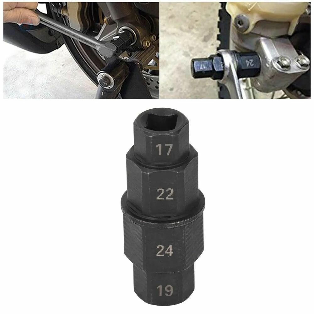 Шестигранный головной ключ для снятия оси мотоцикла, 4 размера 17/19/22/24 мм, CrMo сталь, подходит для Suzuki и спортбайков