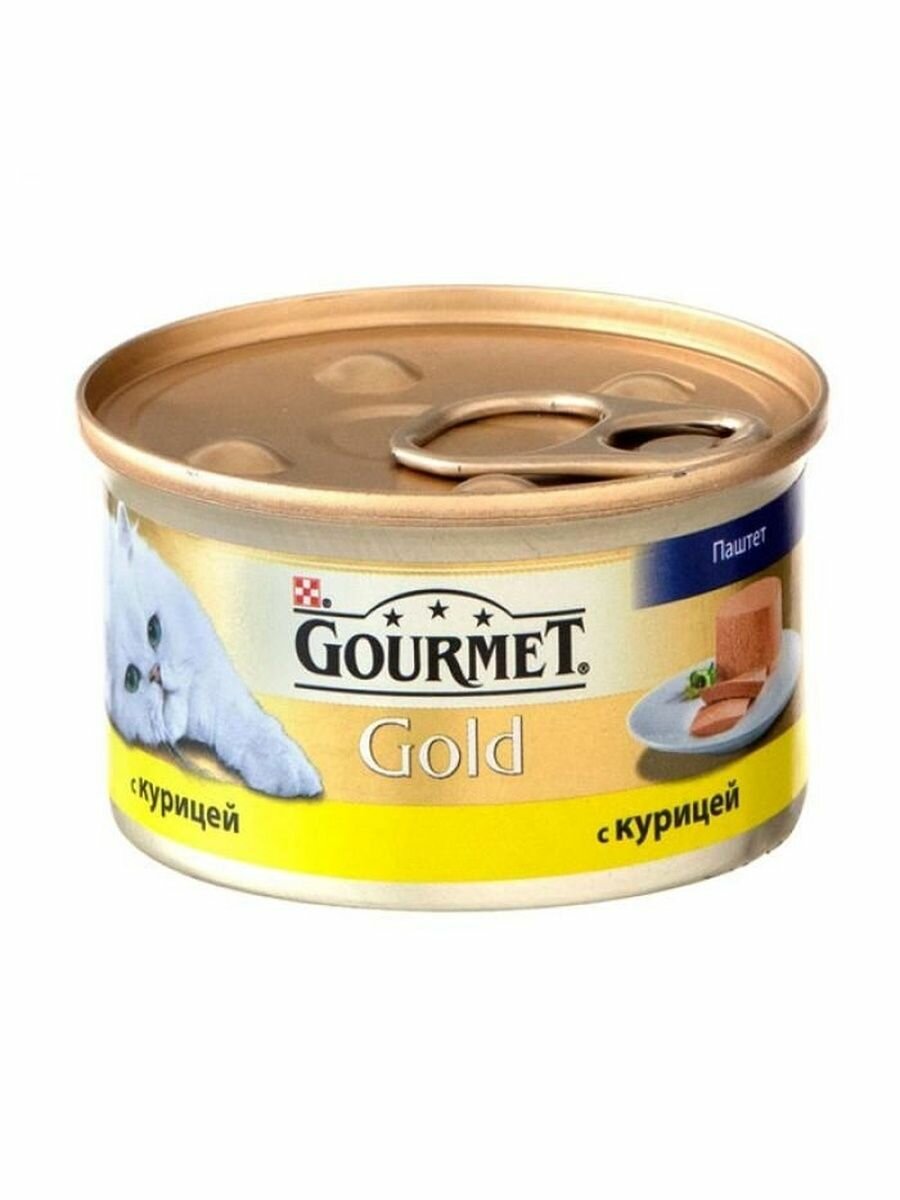Влажный корм Gourmet Голд с курицей паштет, 6 шт по 85 гр
