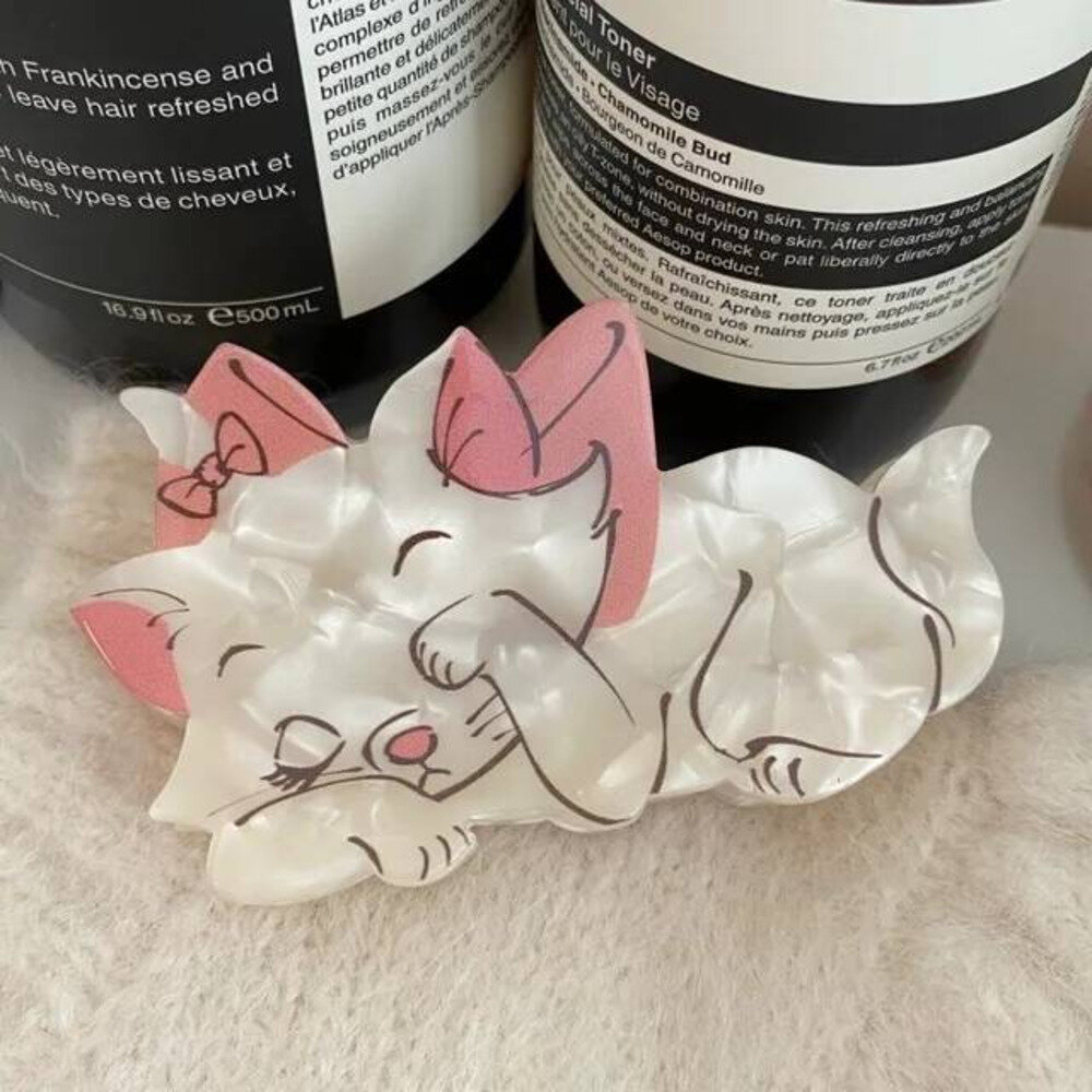 Милая заколка для волос в виде кошки Мари из пластика и смолы, новая заколка в виде акулы, спиральная заколка для волос, аксессуар для задней части волос.