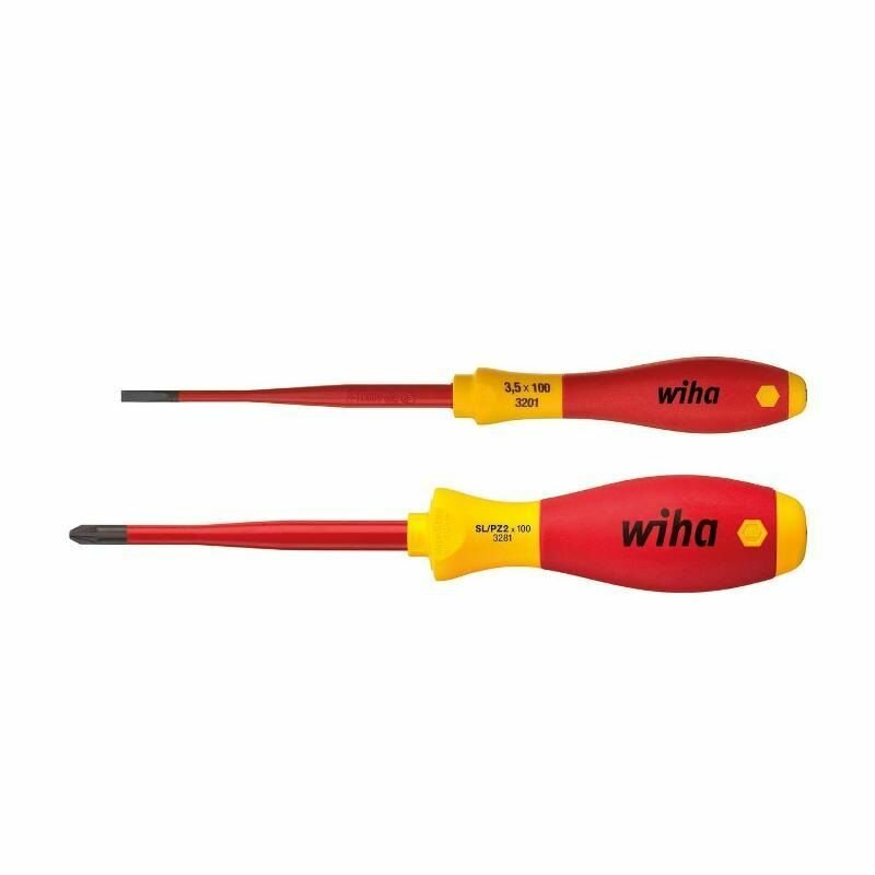 Набор отверток SoftFinish electric slimFix, шлицевые, PlusMinus/Pozidriv, 2 предмета WIHA 36333
