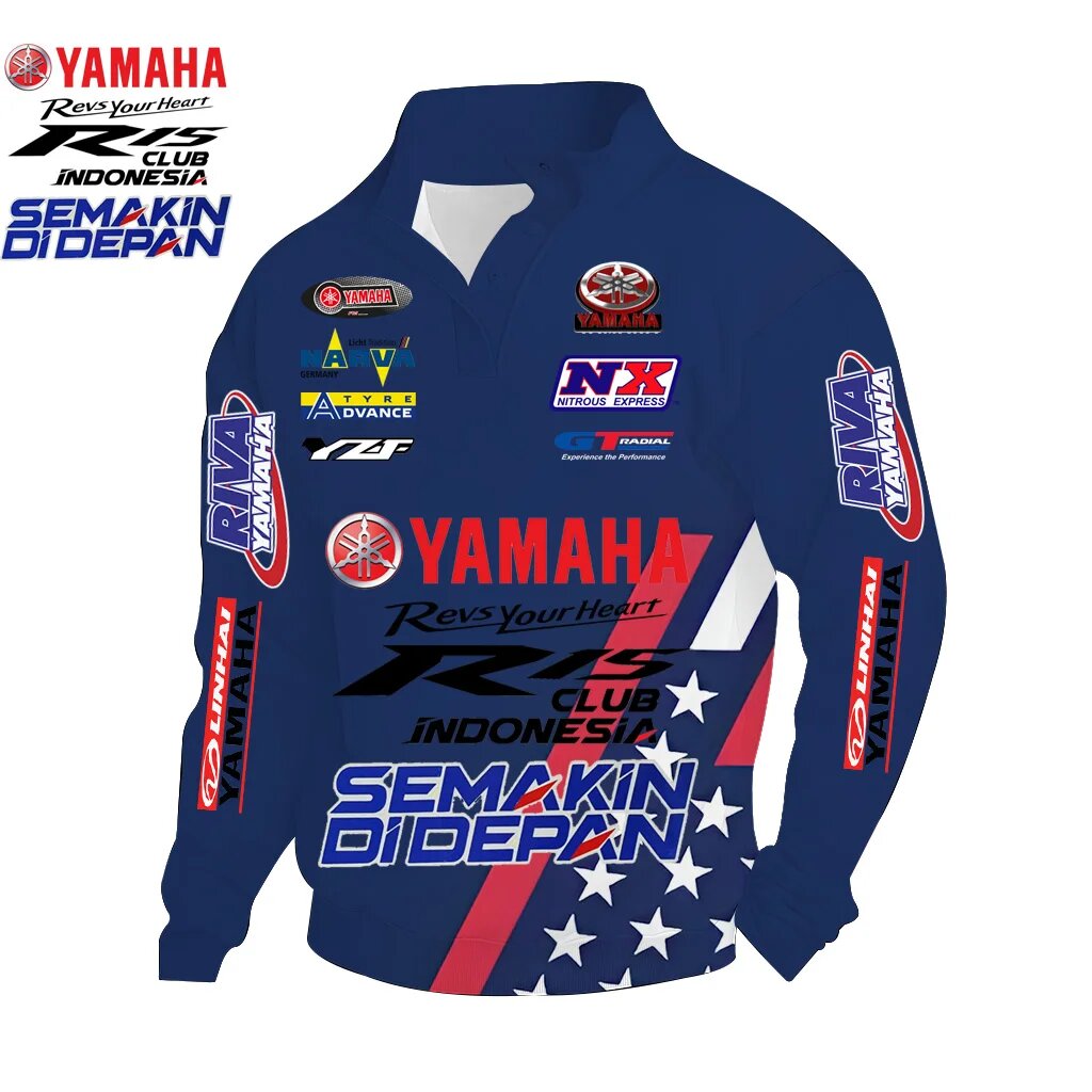 YAMAHA 2025: мужская спортивная повседневная одежда, Темно-синий, 5XL, WY260-WD220gJKB-A4