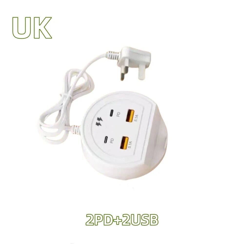 Зарядное устройство USB C, 5,1 А, многопортовое настольное зарядное устройство для быстрой зарядки, розетка для iPhone 15, Samsung, Xiaomi, настенное зарядное устройство с держателем для телефона