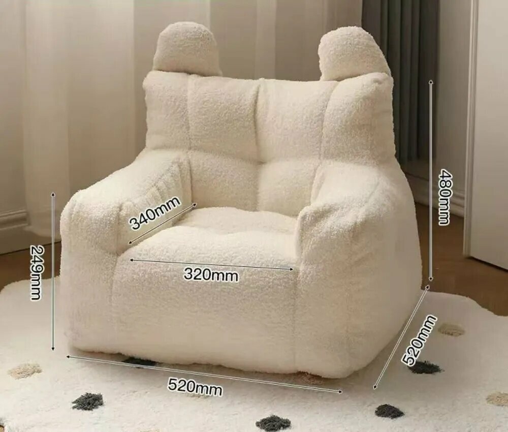 Кресло-мешок Трон, Велюр натуральный, Размер S, белый