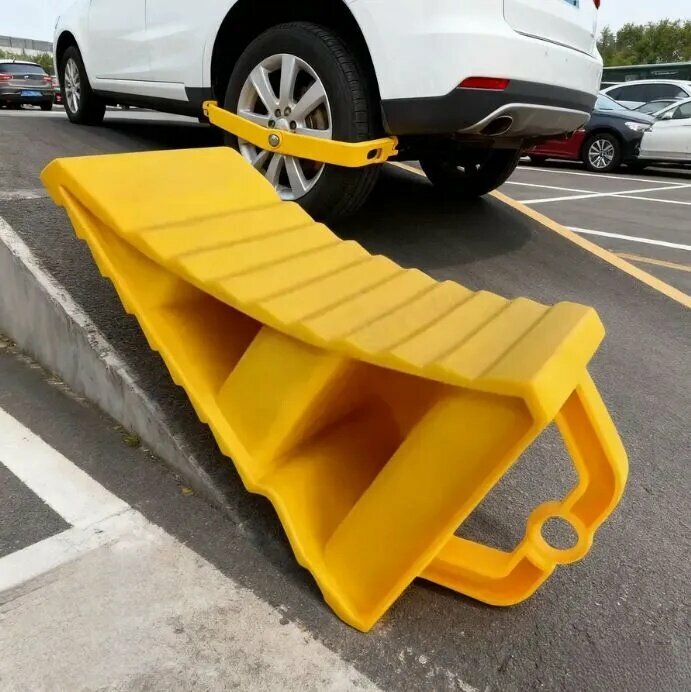 Противооткатные башмаки для автофургонов, Колесные противооткатные упоры, Подходит для различных моделей автомобилей, 20*12*11 см, желтый, 1 шт