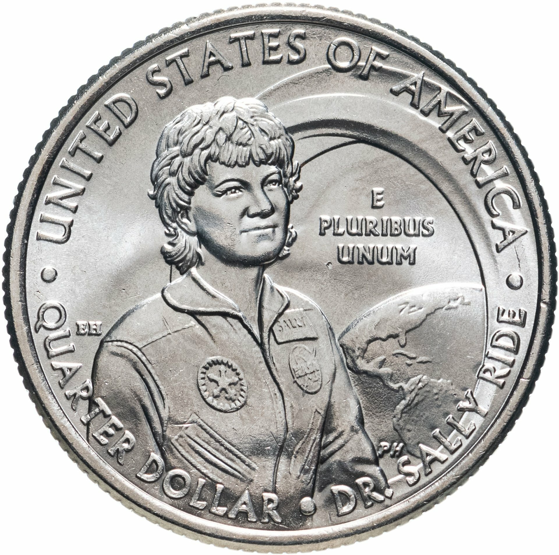 США 1/4 доллара 25 центов, квотер 2022 P Американские женщины - Астронавт Салли Райд 2-я, Медь, покрытая медно-никелевым сплавом, в сохранности UNC