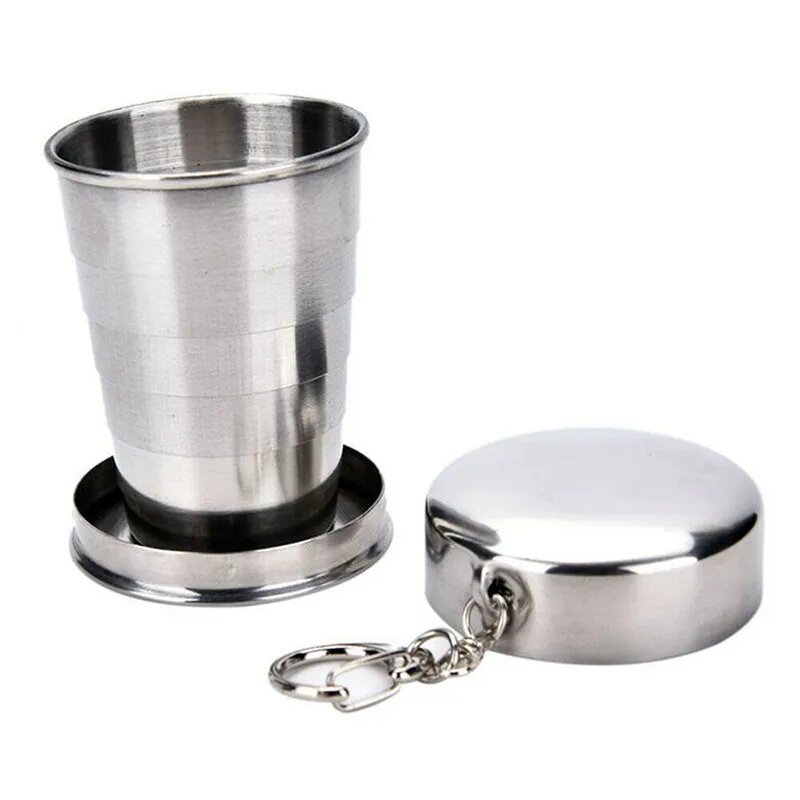 Стакан с крышкой 200 мл серебристый