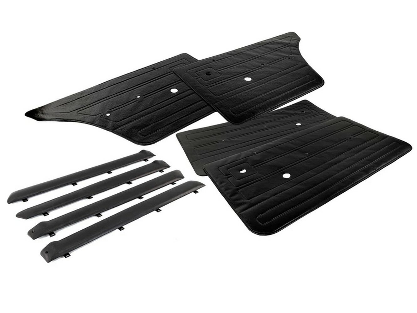 Комплект обивок дверей образца 2105 из экокожи на пластиковой основе с накладками (батоны) на ВАЗ 2101-2107