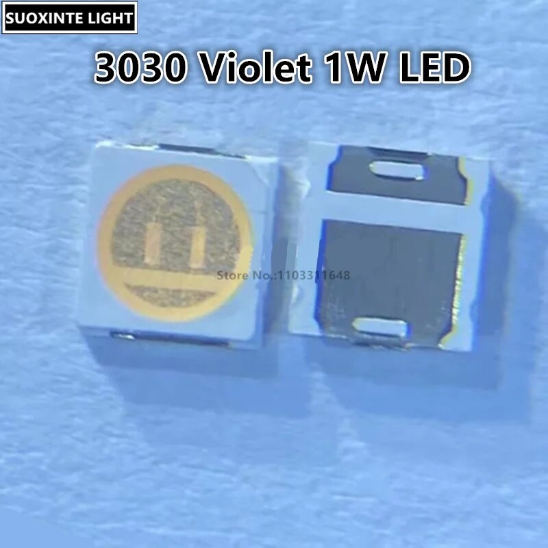 Выделите 3030 фиолетовый светодиод SMD мощностью 1 Вт, двойной чип, розовато-фиолетовый светодиод