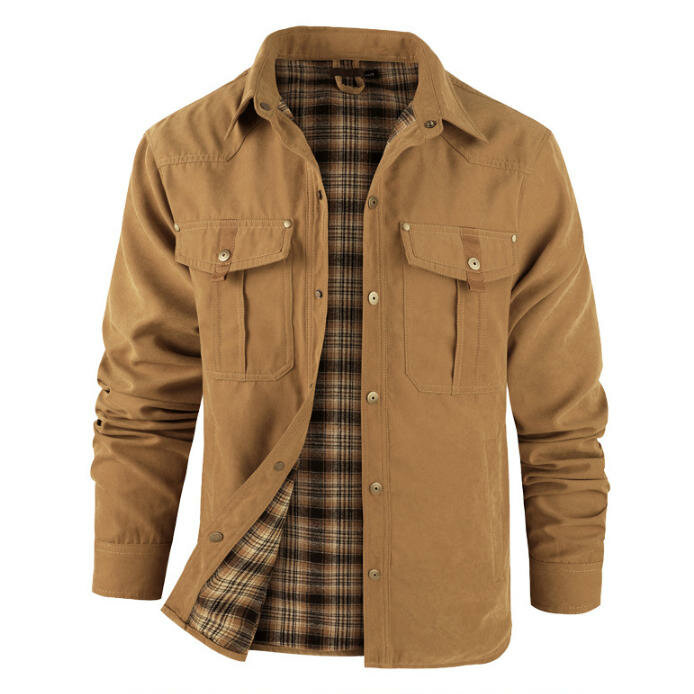 Мужская Легкая Фланелевая Рубашка С Длинным Рукавом В Клетку