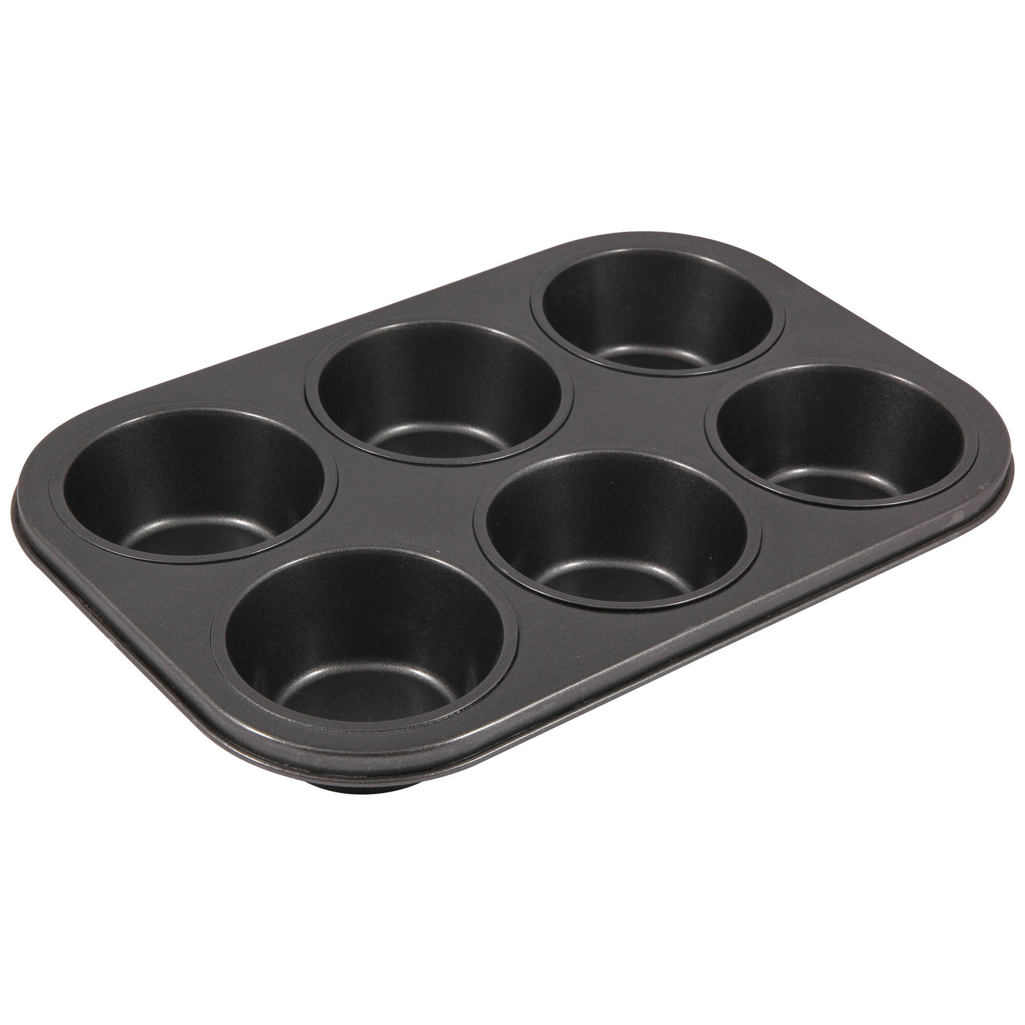 Форма для выпечки кексов MALLONY 191315, 31.3х21.7х4 см, 6 ячеек, антипригарное покрытие сталь