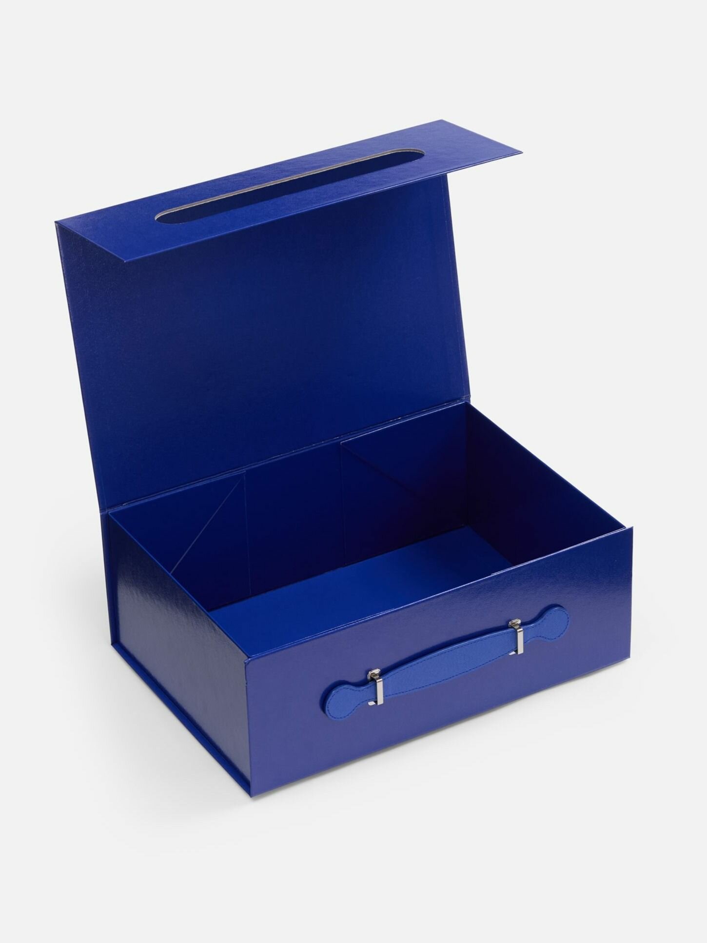Коробка подарочная новогодняя для хранения складная с ручкой, 26,2x24x10,2, S, Holdfold, синяя