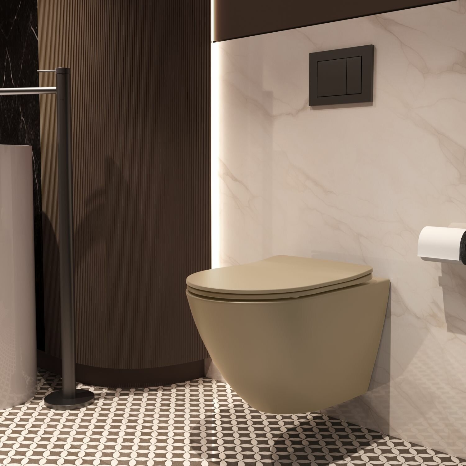 Унитаз подвесной Vincea Globo VT1-14STMC Tornado, цвет капучино матовый, ультратонкое сиденье soft-close