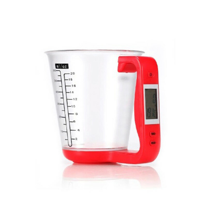 Современные электронные кухонные весы чашка для взвешивания жидкостей и ингредиентов в выпечке красный