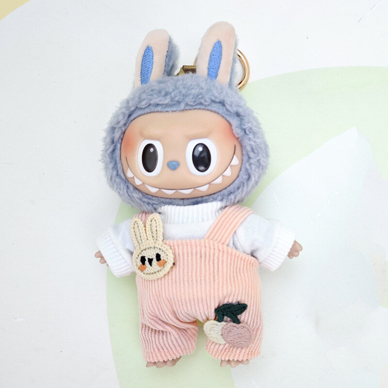 Набор брюк подходит для одежды Labubu Белая футболка розовая вельветовая вельветовая налышка [без ребенка_Применимо 17