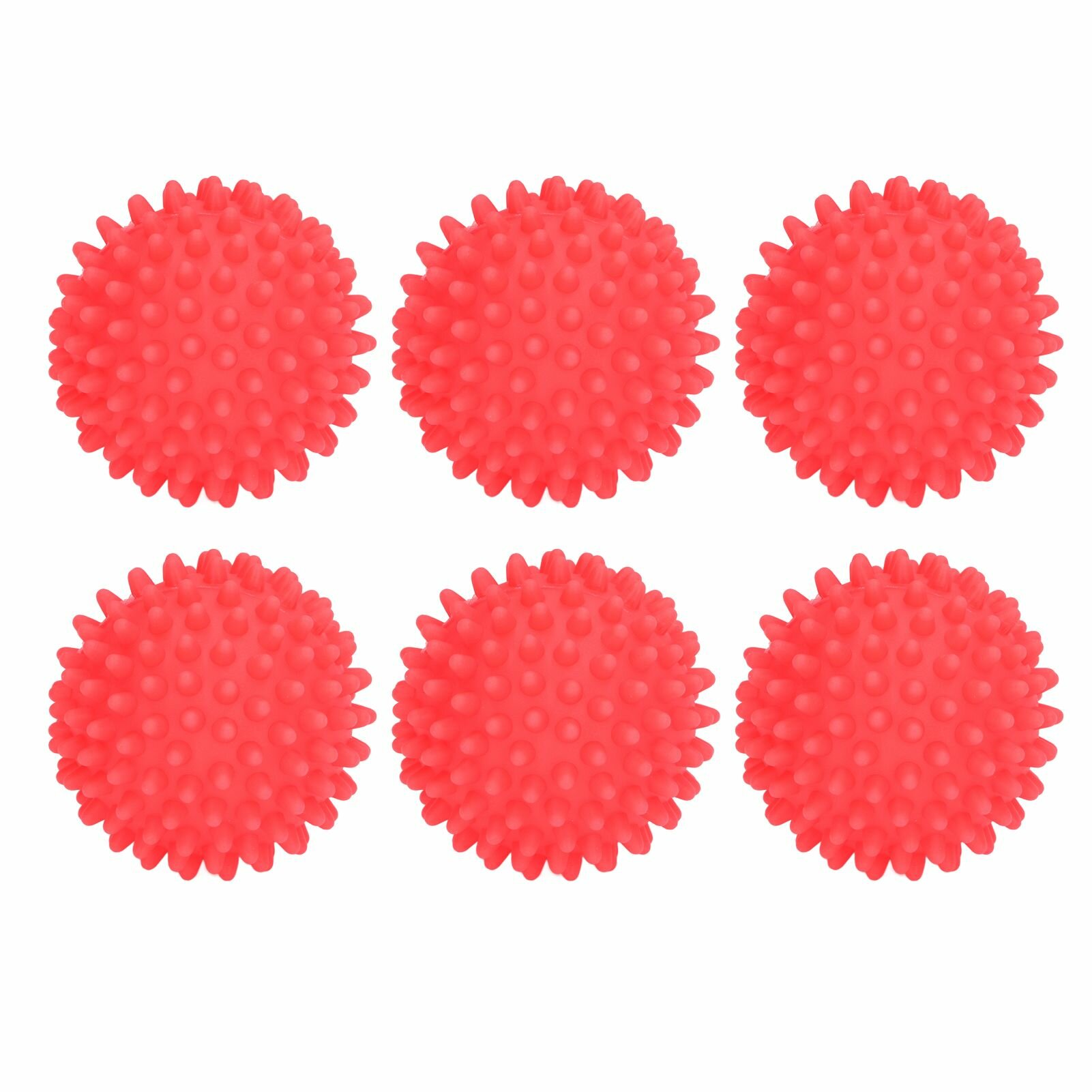 6 шариков для стирки белья из нетоксичного ПВХ, безопасные многоразовые аксессуары для стиральных машин, бытовые принадлежности для стирки, красные