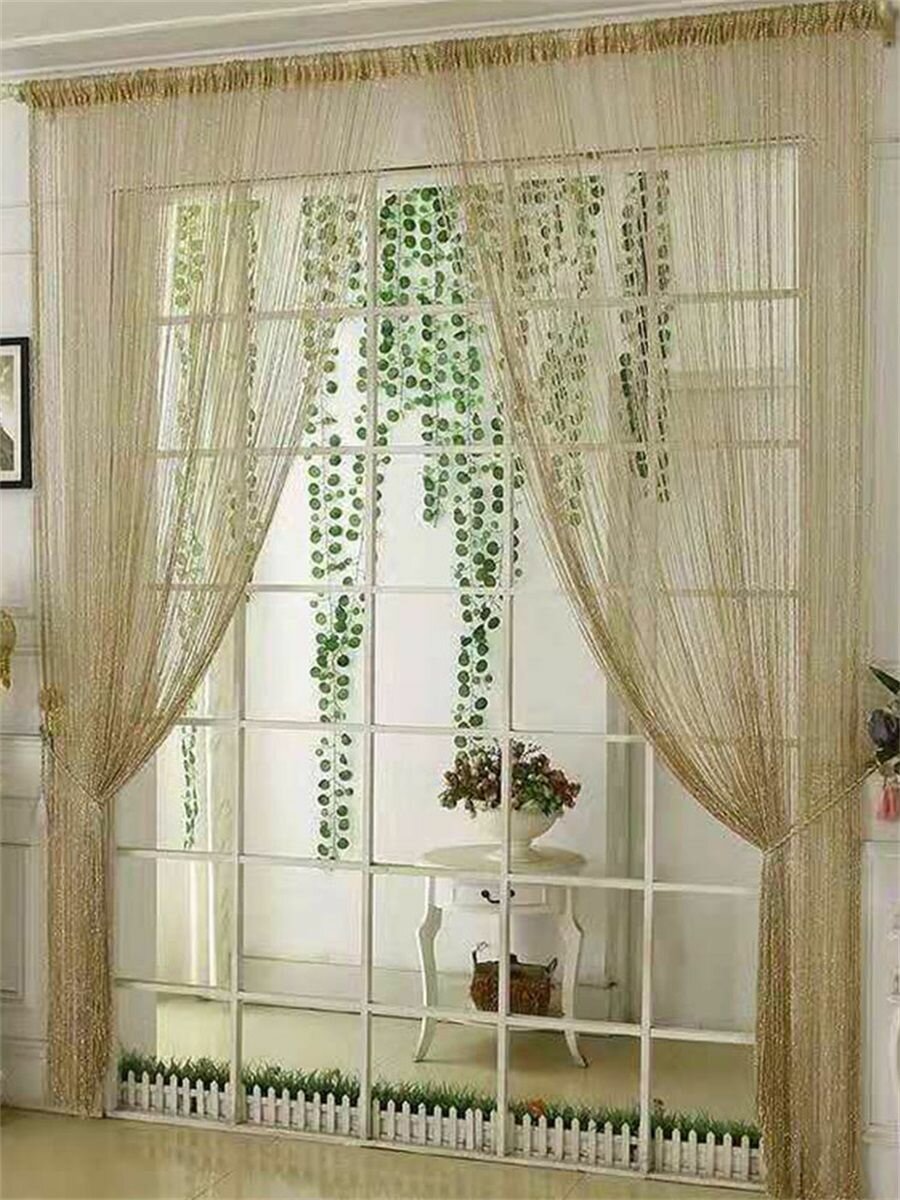 Шторы нитяные с люрексом занавеска нити 2м