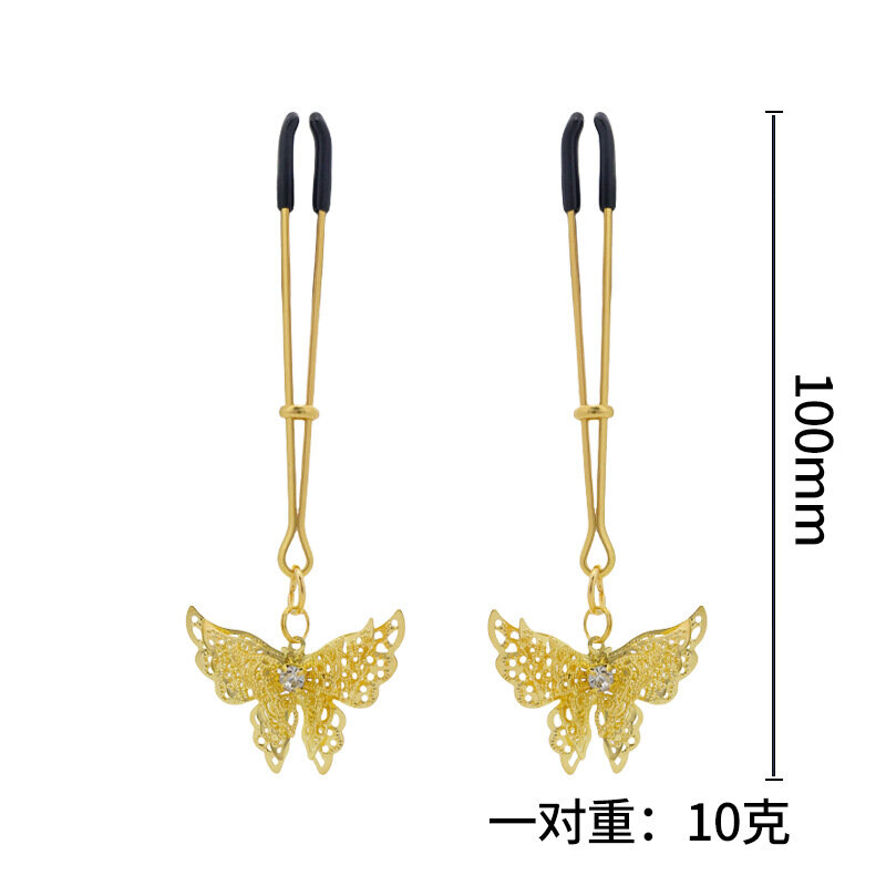 Секс-игрушки Бабочка молочного кольца зажим колокольчика sm стимулирует наказание Зажим V-образной формы с золотой