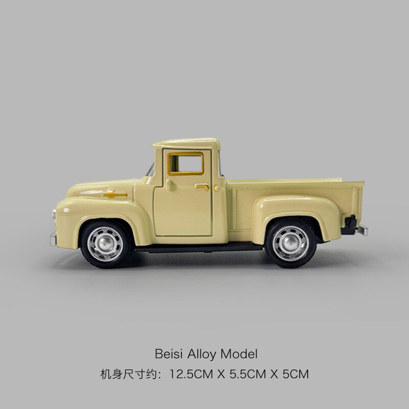 В коробке, модель автомобиля в стиле ретро, классика, винтаж, пикап, масштаб 1:32, из сплава, имитация детской игрушечной машинки.