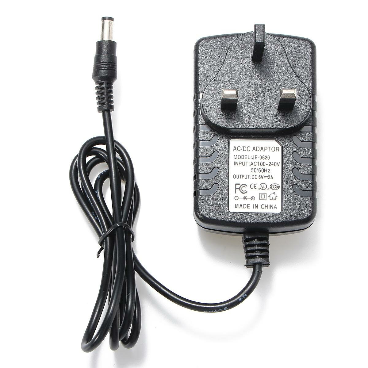 Адаптер-конвертер зарядного устройства переменного тока 110 В-240 В в постоянный ток 6 В 2 А 12 Вт 5,5 мм x 2,1 мм