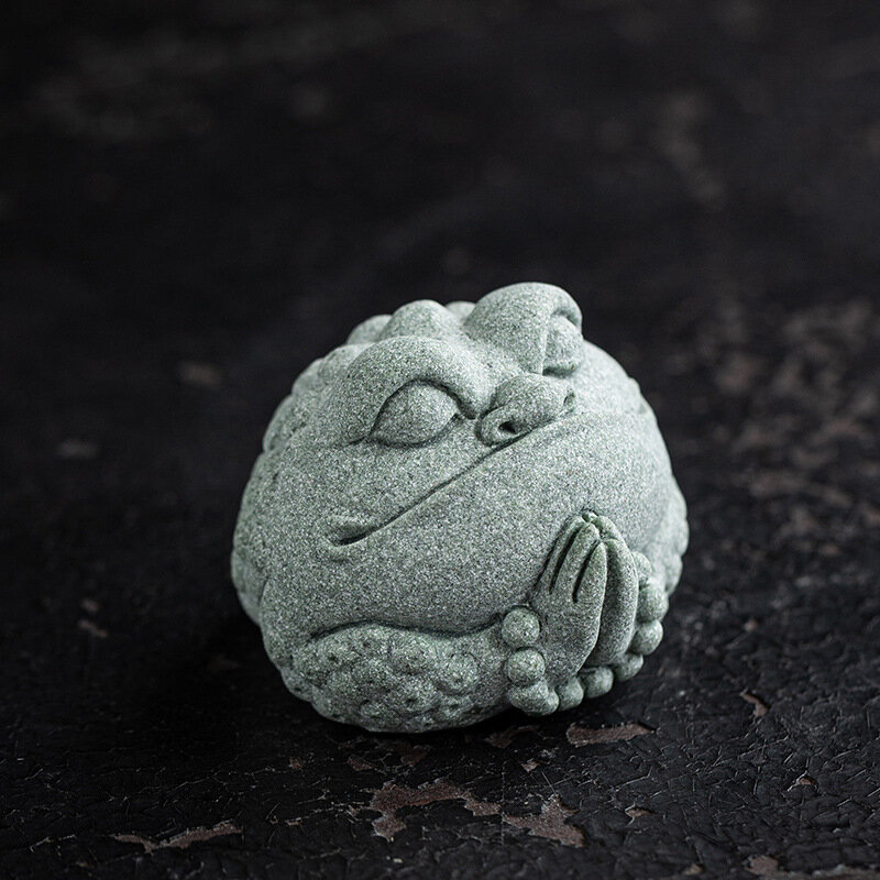 Новый китайский стиль ретро фэн-шуй зеленый песчаник процветающий жаба золотая жаба животное украшение креативное домашнее оформление аквариума настольный декор