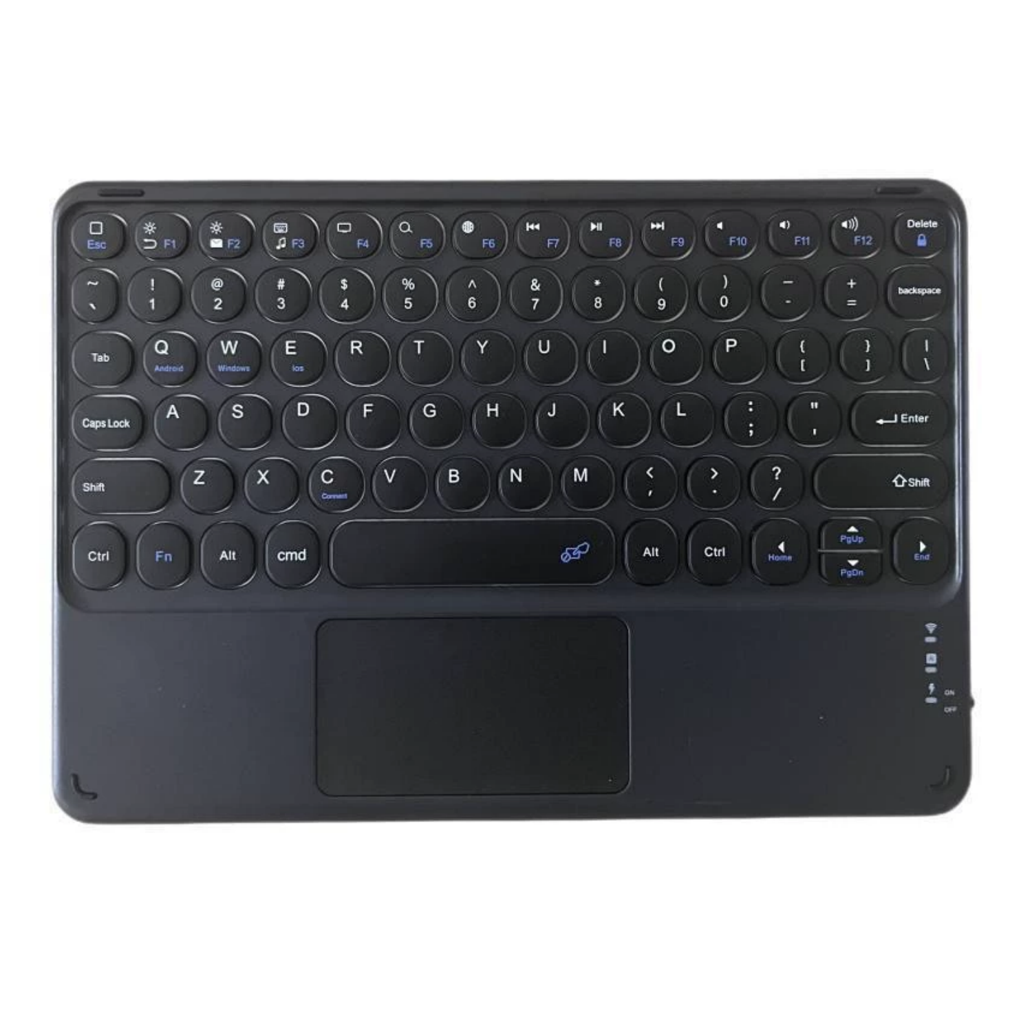 Беспроводная сенсорная клавиатура Bluetooth с круглыми клавишами магнитная портативная для планшета смартфона ПК компьютера ноутбука системы Windows Android iOS