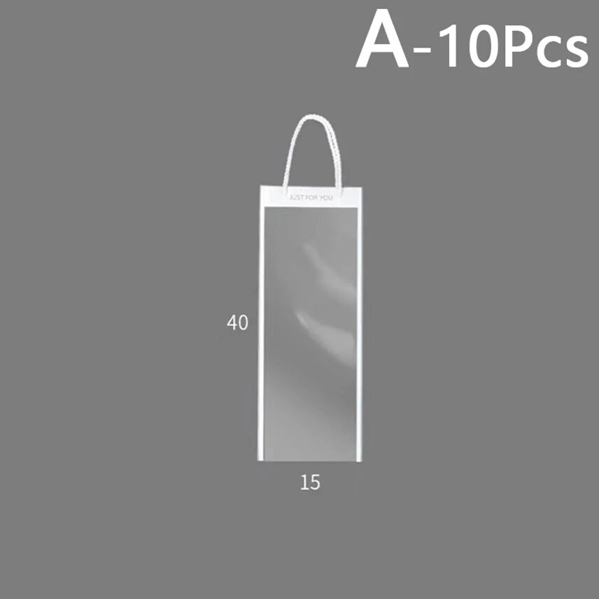 Прозрачные пакеты для цветов ПВХ 10 шт. Серый, A
