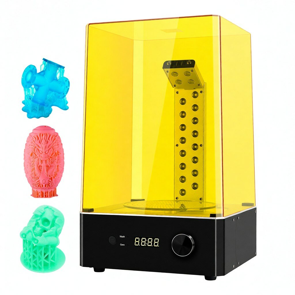 Машинка для мойки и полимеризации ANYCUBIC Wash and Cure Plus 2 в 1 с L-образной светодиодной лампой для полимеризации и вращательной платформой, совместимая с 3D-принтером Mars Pro Photon Mono X LCD 8.9 дюймов, размер мойки 192мм(Д)×120мм(Ш)×290мм(В),