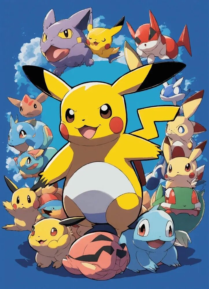 Алмазная Мозаика "Аниме Покемон" 40х50 См Алмазная Вышивка / Картина Стразами Подарков / Украшения