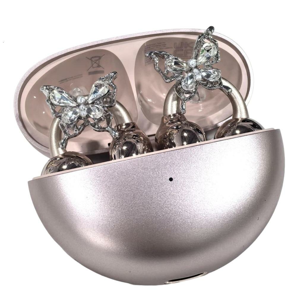 Блестящие стразы бабочка, клипса для наушников, 1 пара