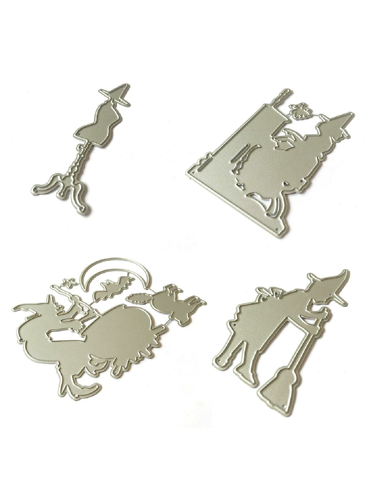 Хэллоуин Ведьма Луна Металлические Режущие Штампы Трафарет Для Скрапбукинга DIY Альбом Штамп Бумажная Открытка Тиснение Декор Ремесло