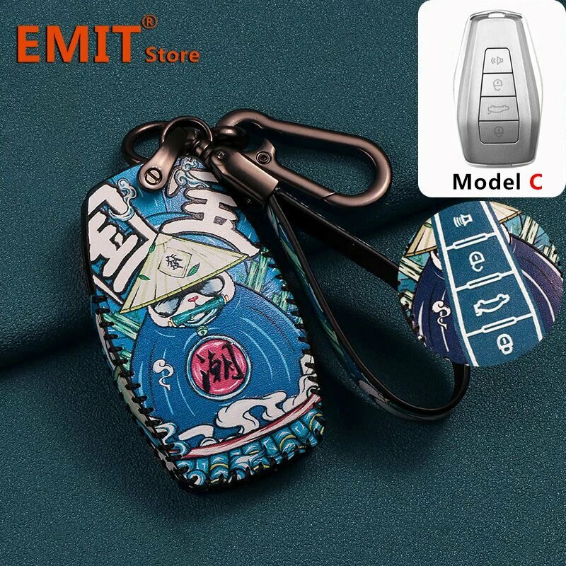 Кожаный чехол для автомобильного ключа, чехол для Geely Coolray Tugella EPro Emgrand Coolray Atlas Pro Boyue NL3 Azkarra Xingyue Proton X7 Model C Style 1
