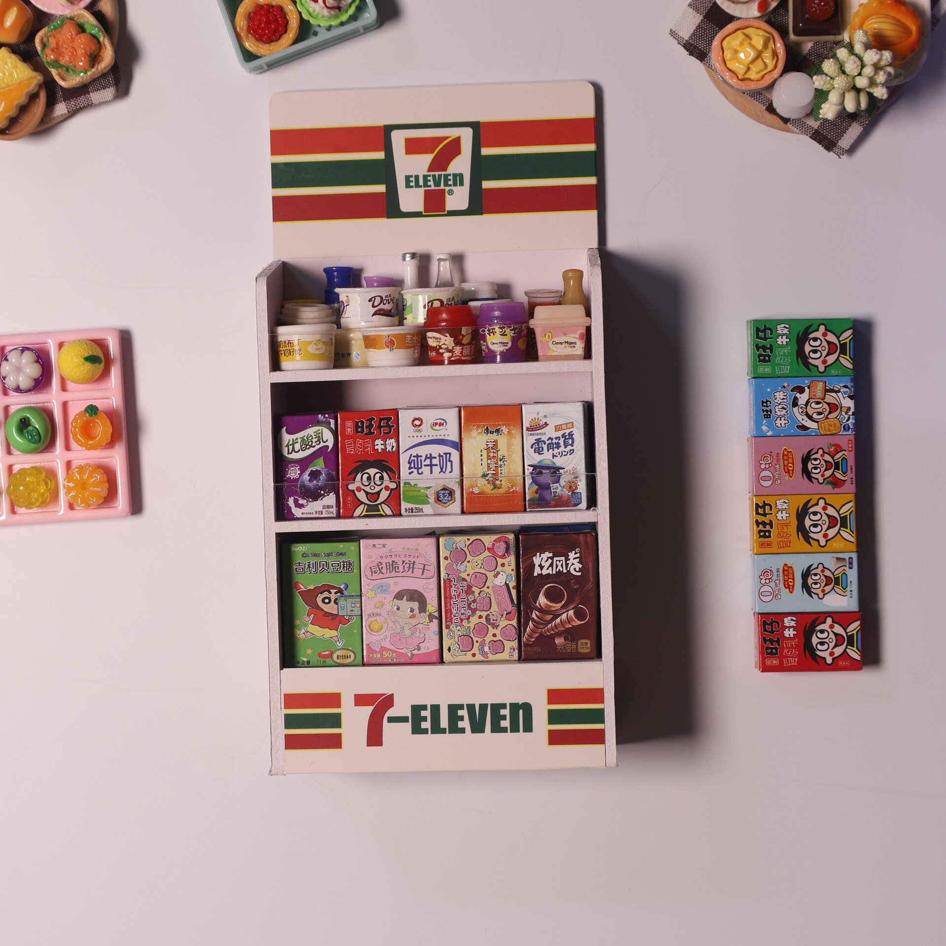 Миниатюрная симуляция супермаркета, морозильник, миниатюрная сцена, магнитная наклейка на холодильник, модель десерта, игрушечная еда для ролевых игр, декоративная игрушка