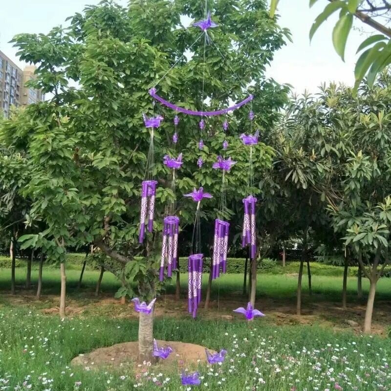 Ветряная колокольчик, подвесное украшение, подарок на день рождения для женщин, поздравительная открытка, подвеска в виде дельфина, сердца, бумажного журавля для лучшего друга или подруги