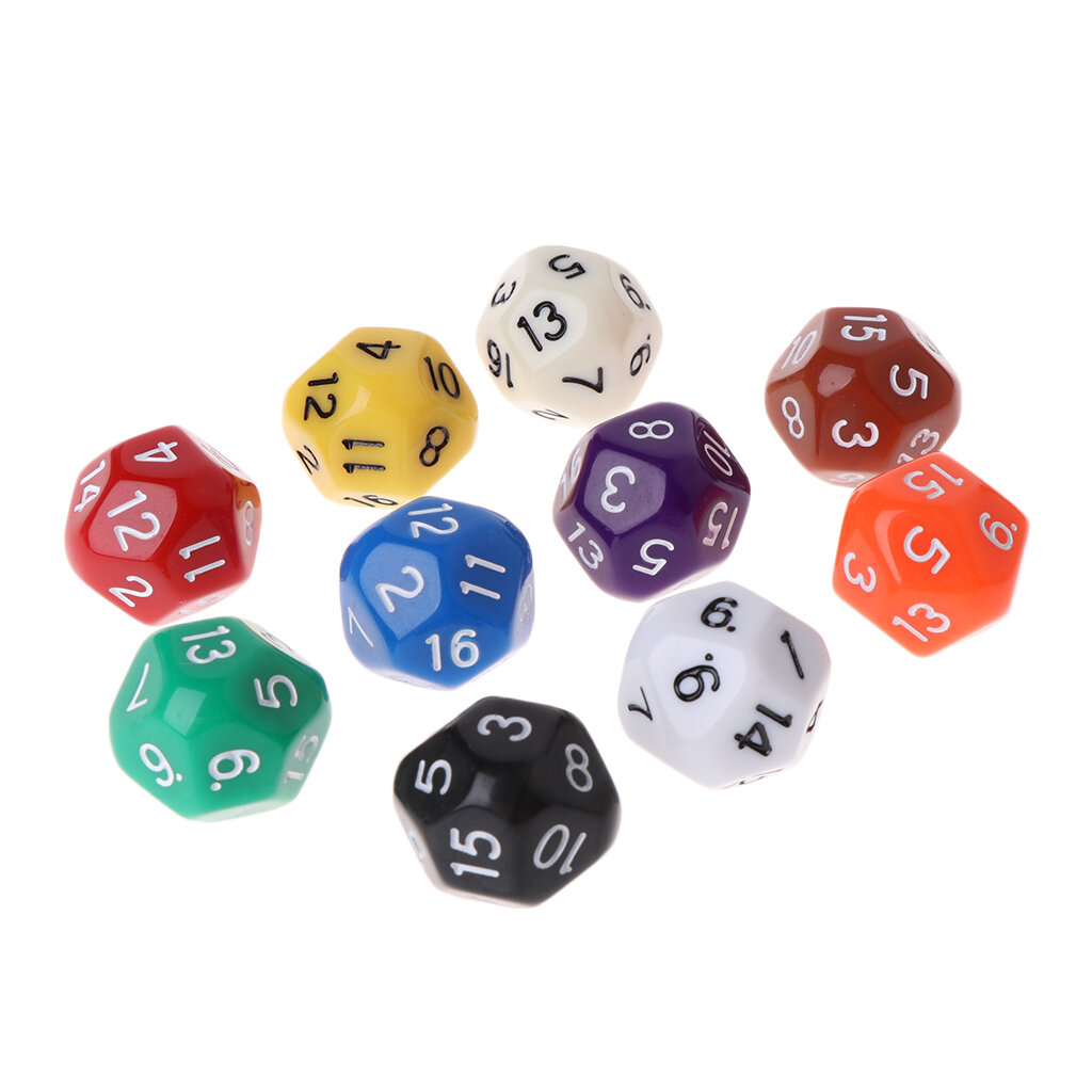 10pcs 16 -боковые полиадральные дисы D16 для настольных игр